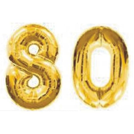 Giant 80th Gold Number Balloons : Amazon.co.uk: Toys & Games