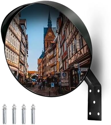 Amazon.com: CNQLIS 12 Inch Convex Mirror Outdoor with Adjustable Wall ...