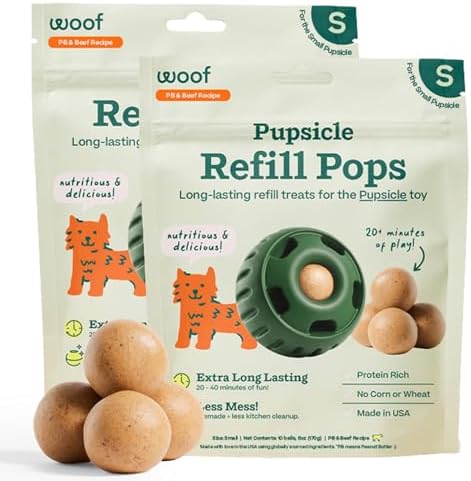 Amazon.com : WOOF Pupsicle Refill Pops - Low-Mess Dog Snacks - with Peanut Butter and Beef - Dog ...
