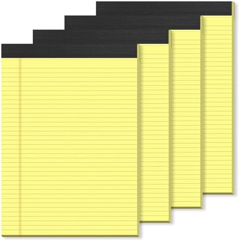 Amazon.com : Yellow Note Pads 8.5 x 11, Yellow Legal Notepads Wide ...