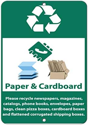 Amazon.com : Paper & Cardboard Please Recycle Security Sign Vinyl ...