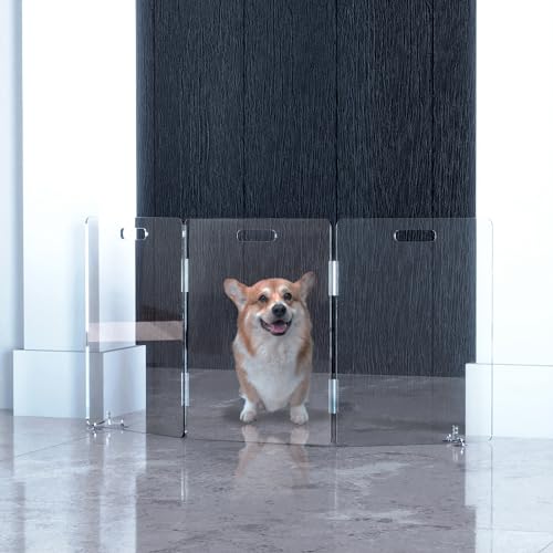 Snapklik.com : GUARDMATE Premium Acrylic Dog Gate Fence 3-Panel 28 X 20 ...