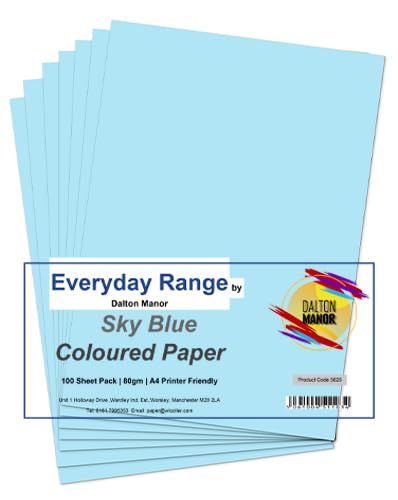 Dalton Manor Sky Blue Paper A4 80gsm Pack 100 : Amazon.co.uk: Home ...