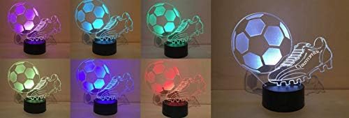 Personalised Football & Boot Design Colour Changing 3D Optical Illusion ...