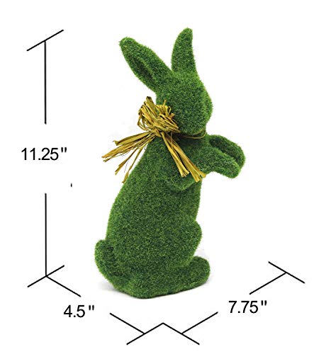 Snapklik.com : Flocked Bunny Moss Rabbit Decor, Easter Bunnies Furry ...