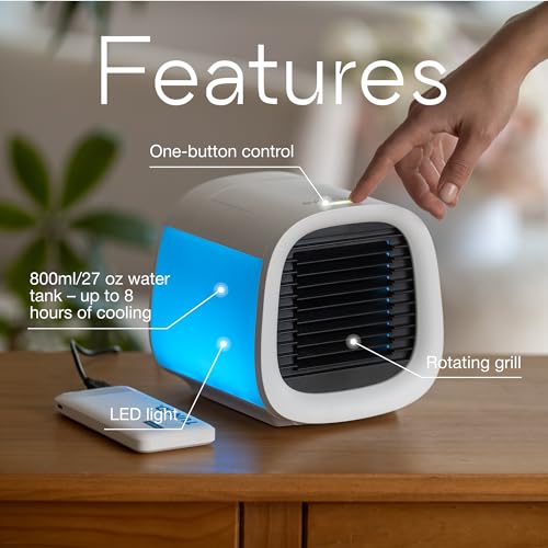 Evapolar evaCHILL Personal Portable Air Cooler and Humidifier, Desktop Cooling Fan, for Home and ...