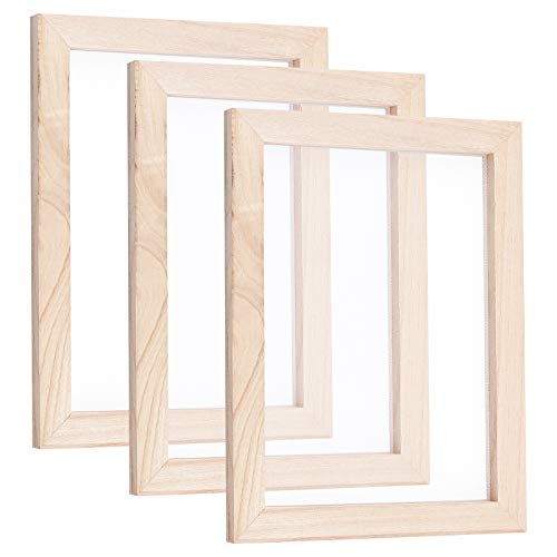 SUPERFINDINGS 3Pcs Wood Paper Making Frame 24.9x19cm Paper Making ...