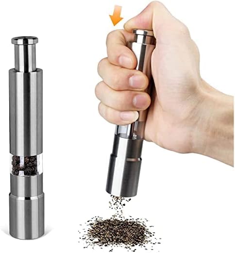 Amazon.com: Stainless Steel Glass Body Salt and Pepper Grinder, Thumb ...