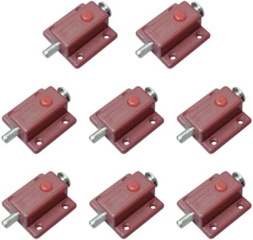 8 PCS Plastic Spring Loaded Automatic Door Latches with Push Button ...