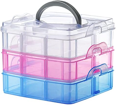 LUCKNIGHT Layered 3-layer storage box with adjustable storage space ...
