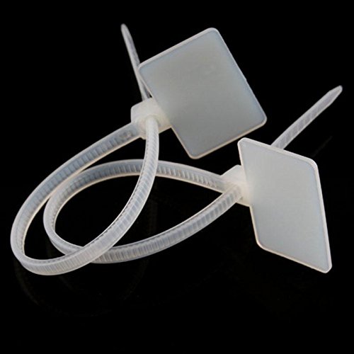 20 x Zip Ties Write On Ethernet RJ45 RJ12 Wire Power Cable Label Mark ...
