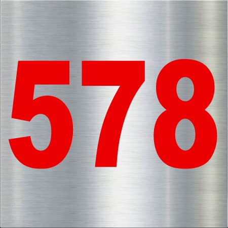 Number Plate 578 Room, Door No,Rack Numbers Warehouse, Steel Brushed ...