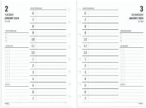 Amazon.com : 2024 TUL® Discbound Daily Planner Refill Pages, Hourly ...