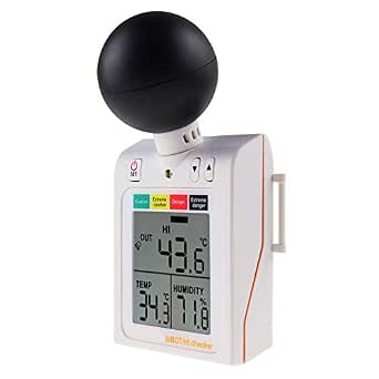 Wearable 2-in-1 WBGT + HI Heat Index Checker Wet Bulb Globe Temperature ...