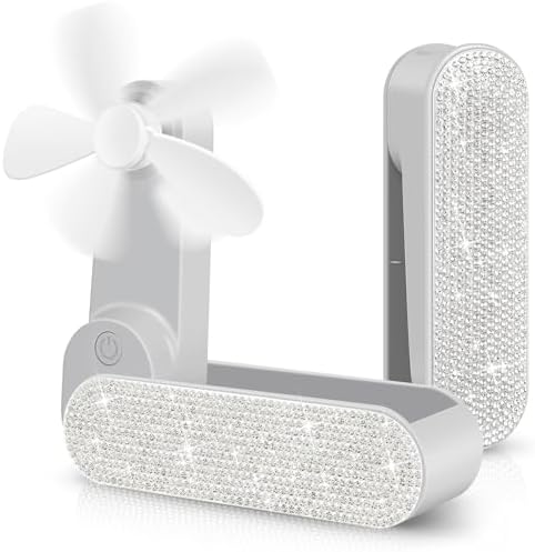 Amazon.com: Baquler Handheld Mini Fan Bling Crystal Rhinestones Small ...