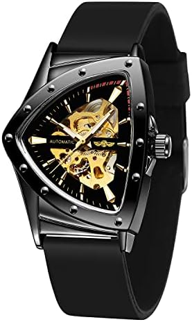 FORSINING New Men Waterproof Skeleton Triangular Mechanical Wrist Watch ...