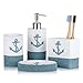 Amazon.com: Tide and Tales Nautical Bathroom Decor 4 Piece Bathroom ...