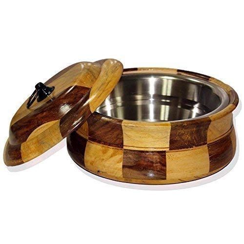 UNICAN Presents Wooden Chapati Warmer Box Casserole Wooden hotpot roti ...