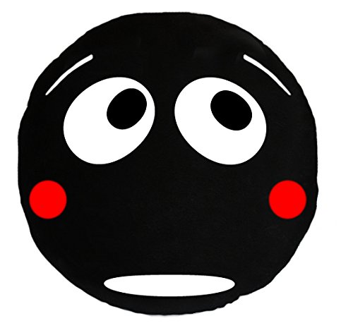 Soft Smiley Emoticon Black Round Cushion Pillow Stuffed Plush Toy Doll ...
