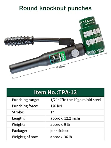 Snapklik.com : UTZIKO Hydraulic Knockout Punch Electrical Conduit Hole ...