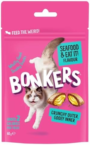 Bonkers Seafood & Eat It Flavour Cat Treats 60g : Amazon.co.uk: Pet ...