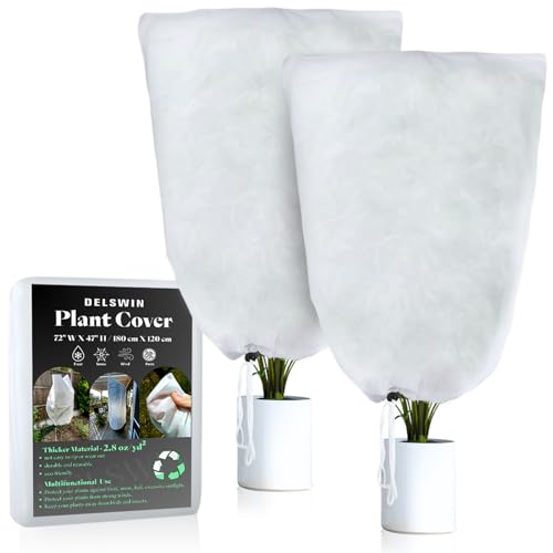 2Pack Winter Plant Covers Freeze Protection, 47"Wx72"H Frost Blankets ...