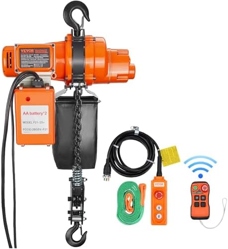 Amazon.com: VEVOR Electric Chain Hoist, 2200 lbs Load Capacity, 10 ft ...