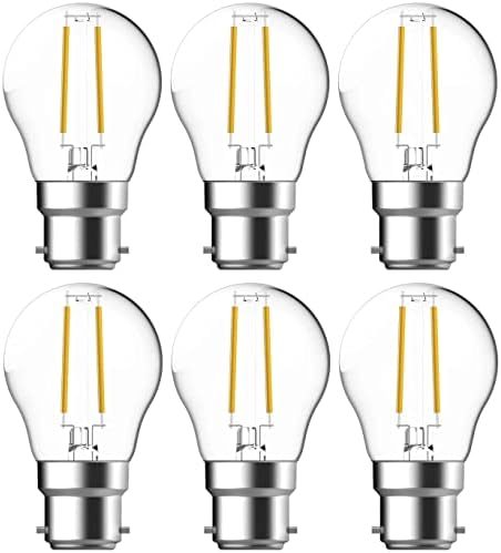 Energetic B22 Bayonet Mini Globe Filament LED Light Bulbs, G45, 4W, 470 ...
