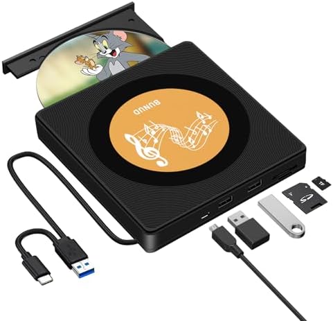 Amazon.com: BUNUD External DVD Drive USB-C: DVD Burner External USB ...