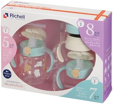 Amazon.co.jp: Richell Tri Step Up Mug Set SD THE WOW (6.8 fl oz (200 ml) [Wrapping/Message Card ...
