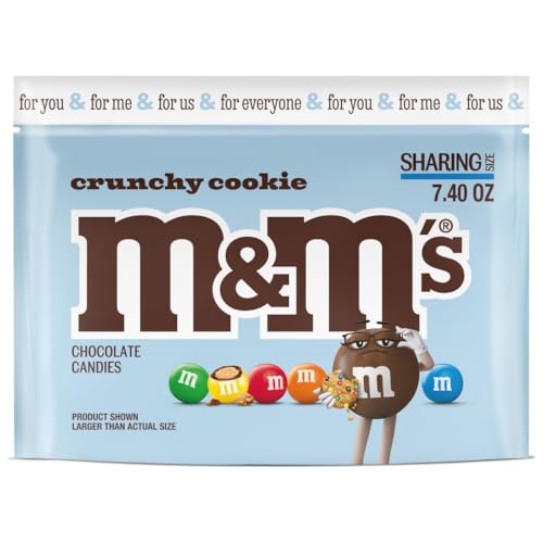 M&M'S Crunchy Cookie Milk Chocolate Candy, Sharing Size, 7.4 oz Resealable Bag | Amazon price ...