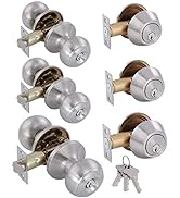 GITRANG (4 Pack) All Keyed Identical Door Knob Single Cylinder Deadbolt ...