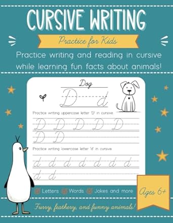 Cursive Writing Practice for Kids: Furry, feathery, and funny animals ...