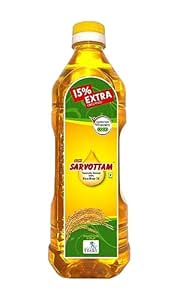 Physically Refined Super Sarvottam Rice Bran Cooking Oil 1 L (Pack of 1) : Amazon.in: Grocery ...