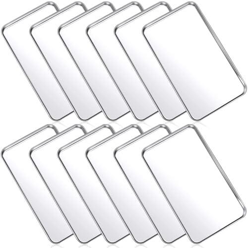 Amazon.com: Mimorou 12 Pcs Baking Sheet Stainless Steel Cookie Sheet ...