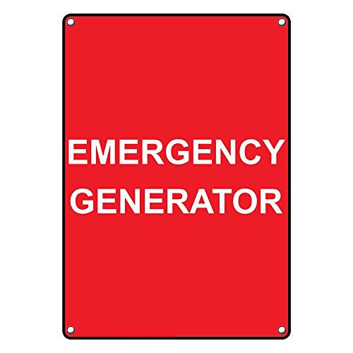Amazon.com: Weatherproof Plastic Vertical Emergency Generator Sign with ...