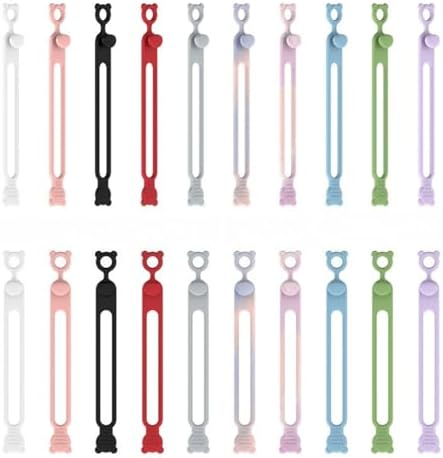 Amazon.com: 10Pcs Reusable Silicone Cable Ties, Self-Gripping Elastic ...