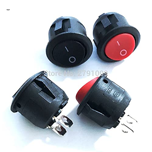 KAWELA 10 Piece Small Round 2 Pin 2 Files 3A/250V 6A/125V Rocker Switch ...