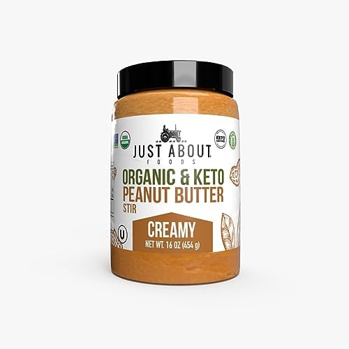 Amazon.com : Just About Foods Organic & Keto Peanut Butter Creamy 1 lb ...