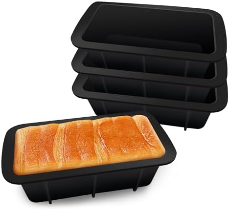 Amazon.com: Silicone Mini Loaf Pan Non-Stick Bread Baking Molds Small ...