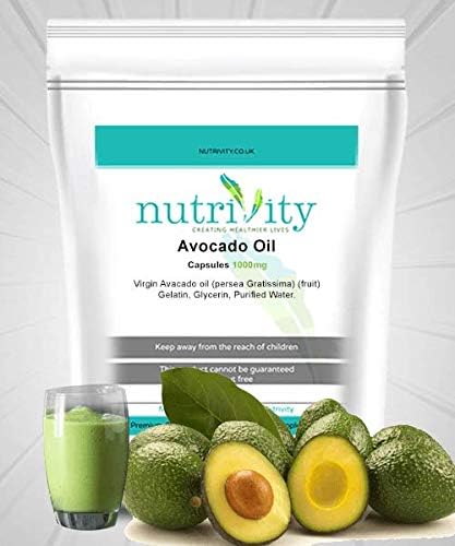 Avocado Oil 1000mg Capsules, Rich of Vitamin E, Fatty Acids by ...