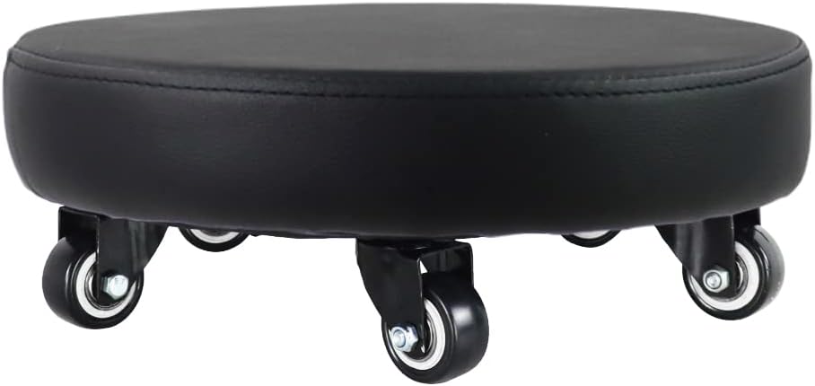 Amazon.com: WKWKER Modern Roller Seat 360° Rotating PU Leather Rolling ...