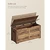 Amazon.com: VASAGLE Storage Chest, Storage Bench with 2 Safety Hinges ...