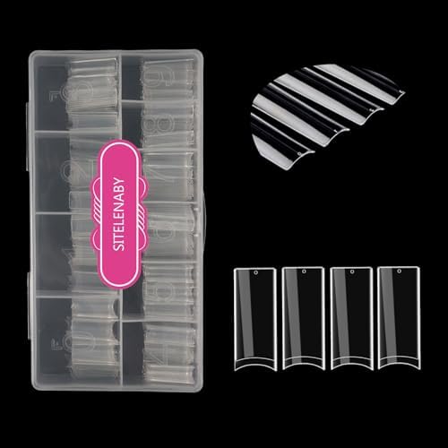 Amazon.com: SITELENABY No C Curve XL Nail Tips 500PCS ,Tapered Square ...