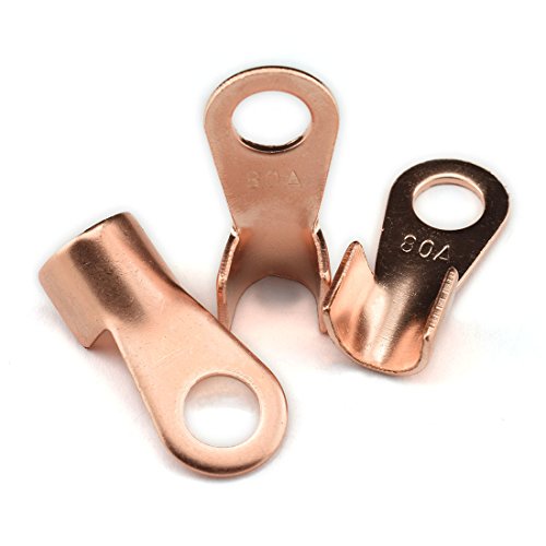 DZS Elec 10pcs OT-50A Crimp Terminal Lugs Open-End Red Copper Thickened ...