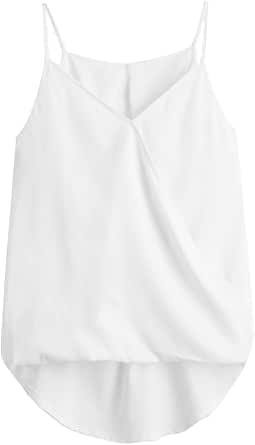 GORGLITTER Women's Casual V Neck Wrap Cami Top Spaghetti Strap ...