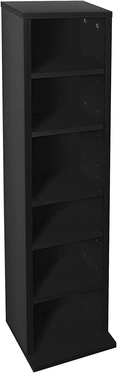 Hampton & Stewart DVD Storage Tower Rack CD Unit Shelf Organiser Wood ...