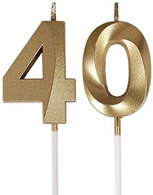 Amazon.com: 40th Birthday Candles, Number 40 Candles Happy Birthday ...