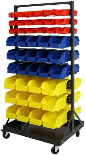 Amazon.com: 90 Parts Bin Rack Garage Storage Unit System Steel Shelf 9 ...