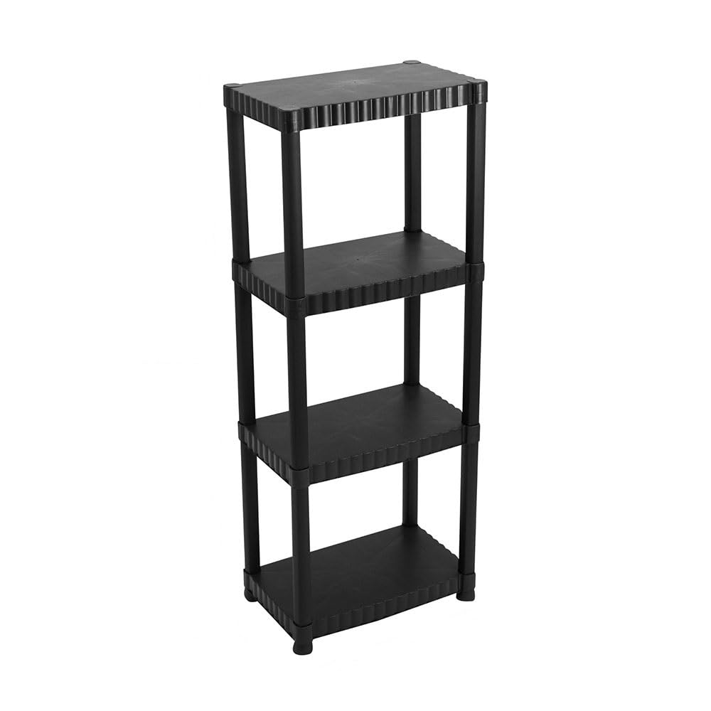POLYCAR Estante De Plástico Duro Negro con 4 Repisas : Amazon.com.mx: Herramientas y Mejoras del ...